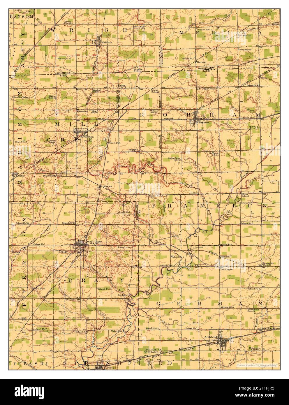 1913 ohio map hi-res stock photography and images - Alamy