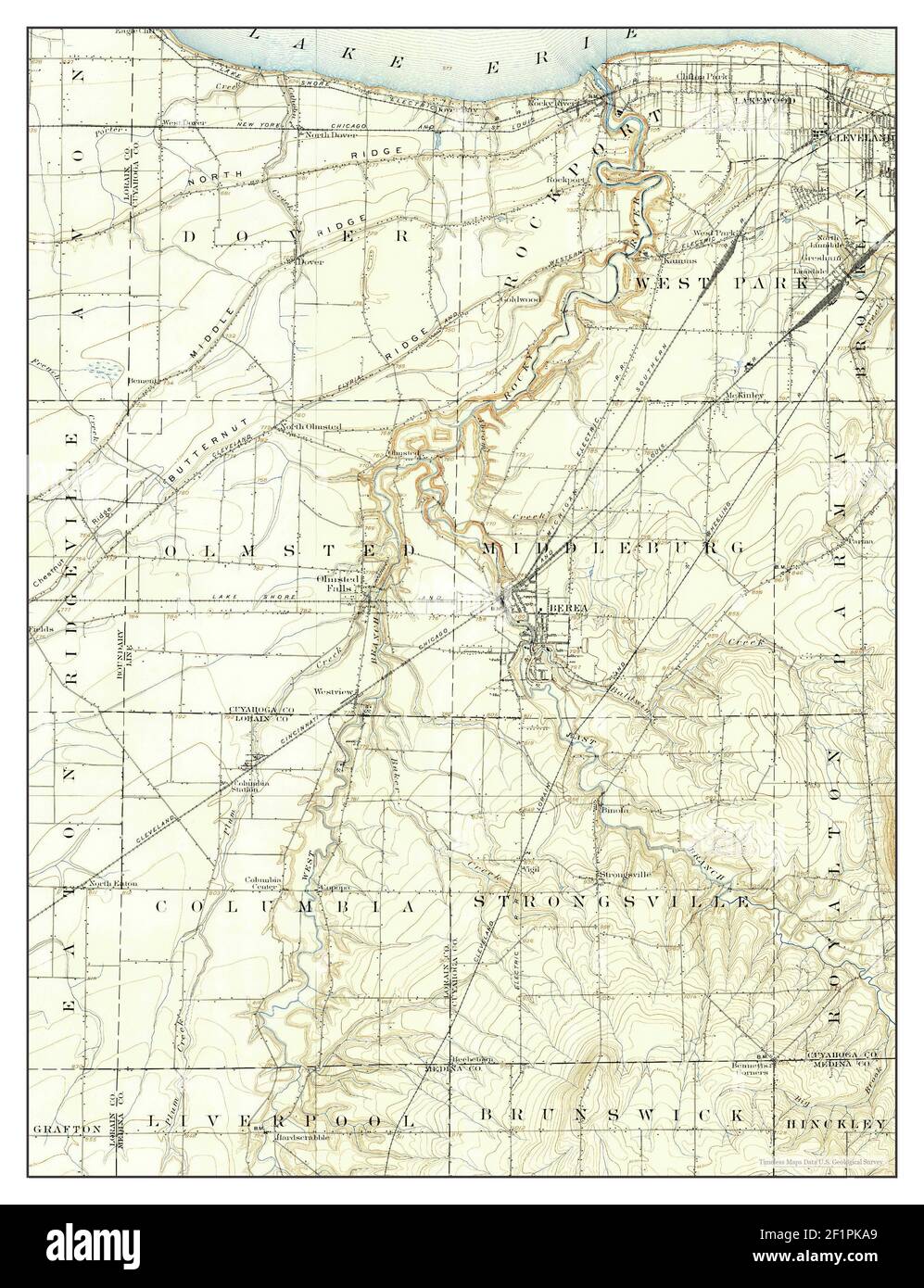 Berea, Ohio, map 1902, 1:62500, United States of America by Timeless ...