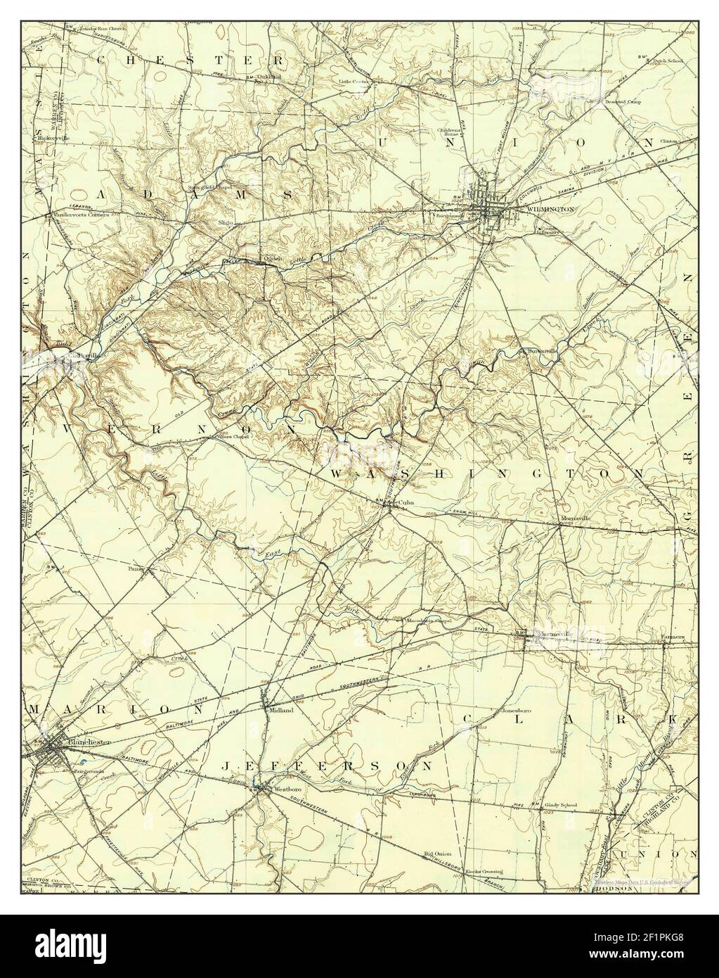 Blanchester, Ohio, map 1907, 1:62500, United States of America by ...