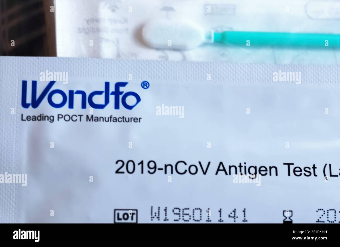 Wondfo Covid-19 or Corona Antigen Test for quick testing Stock Photo ...