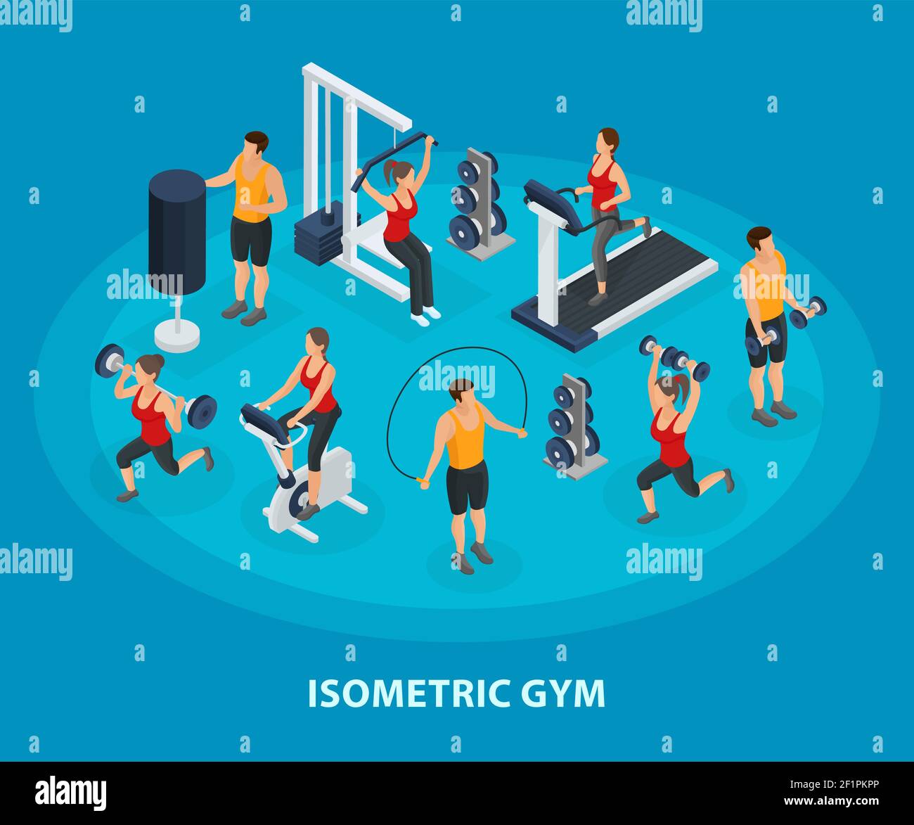 Isometric sport and healthy lifestyle concept with people doing ...