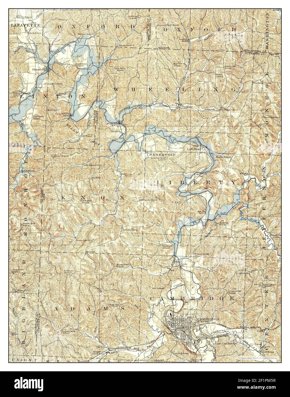Cambridge, Ohio, map 1912, 1:62500, United States of America by ...