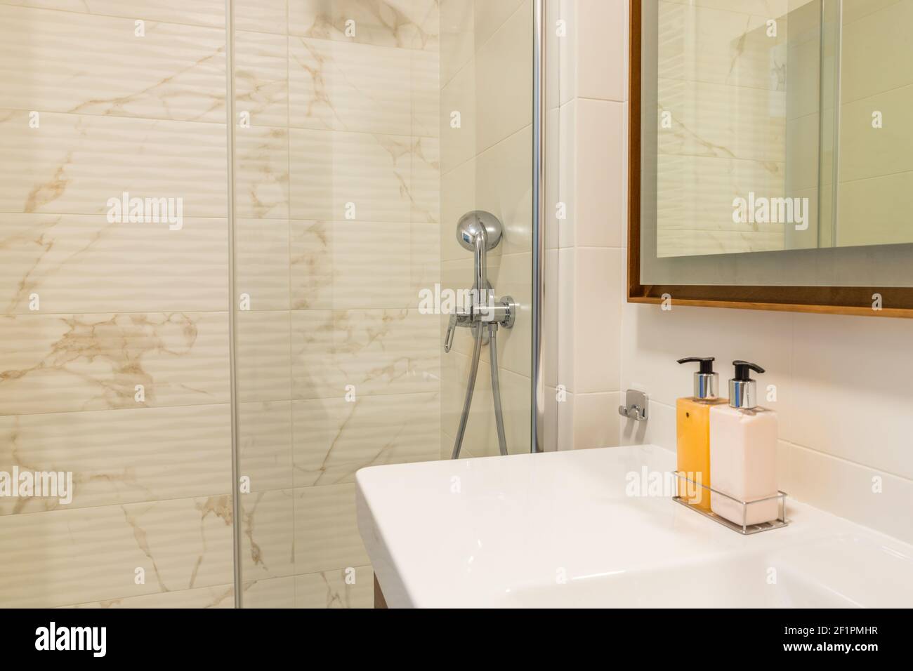 Part of a bathroom in modern construction Stock Photo - Alamy