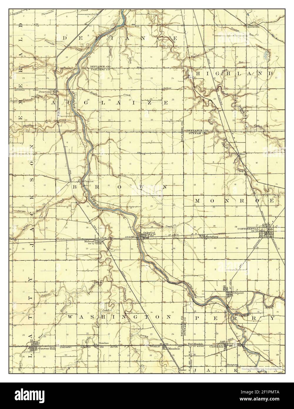 Continental, Ohio, map 1909, 1:62500, United States of America by ...
