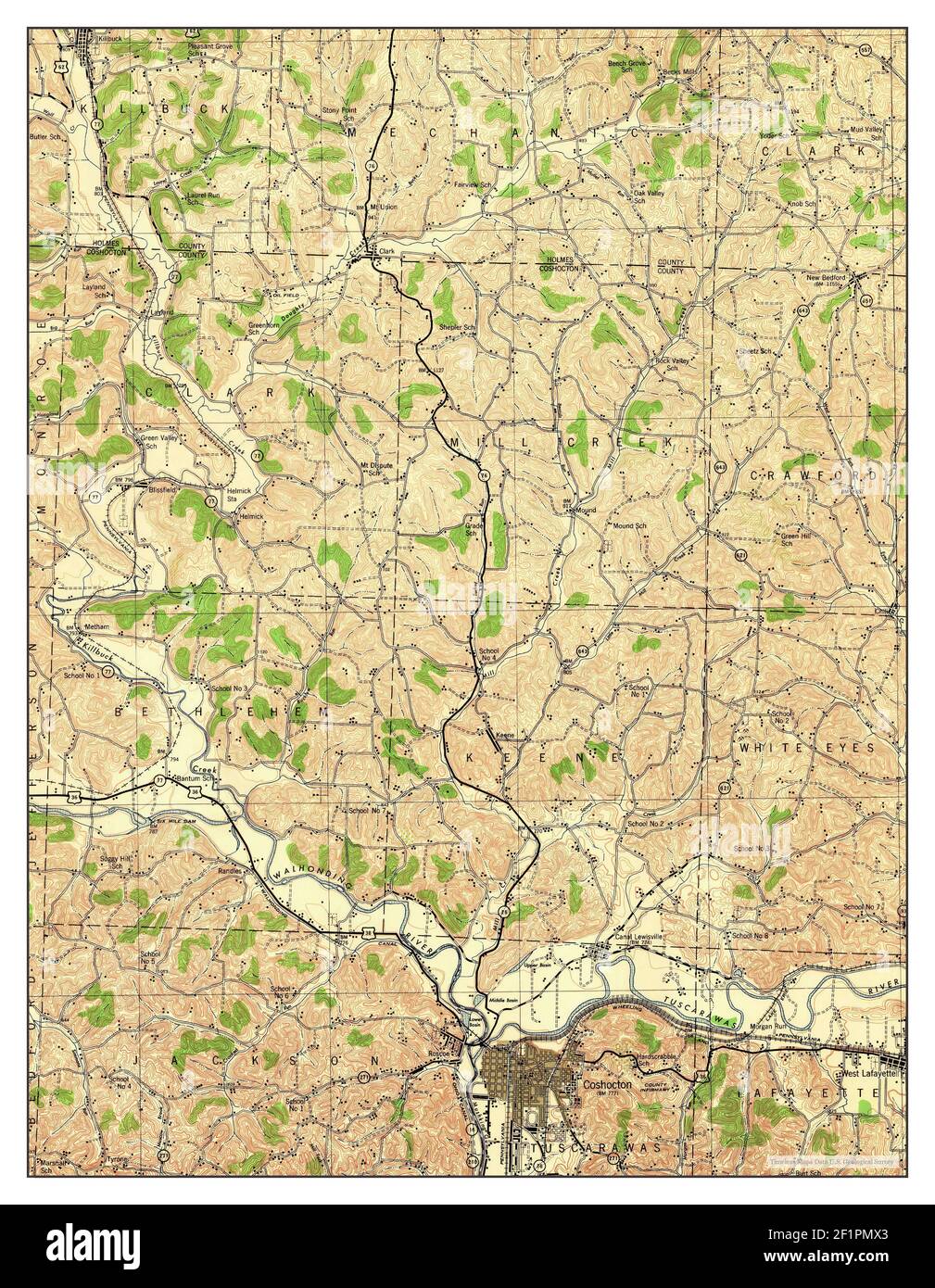Map of coshocton hi-res stock photography and images - Alamy