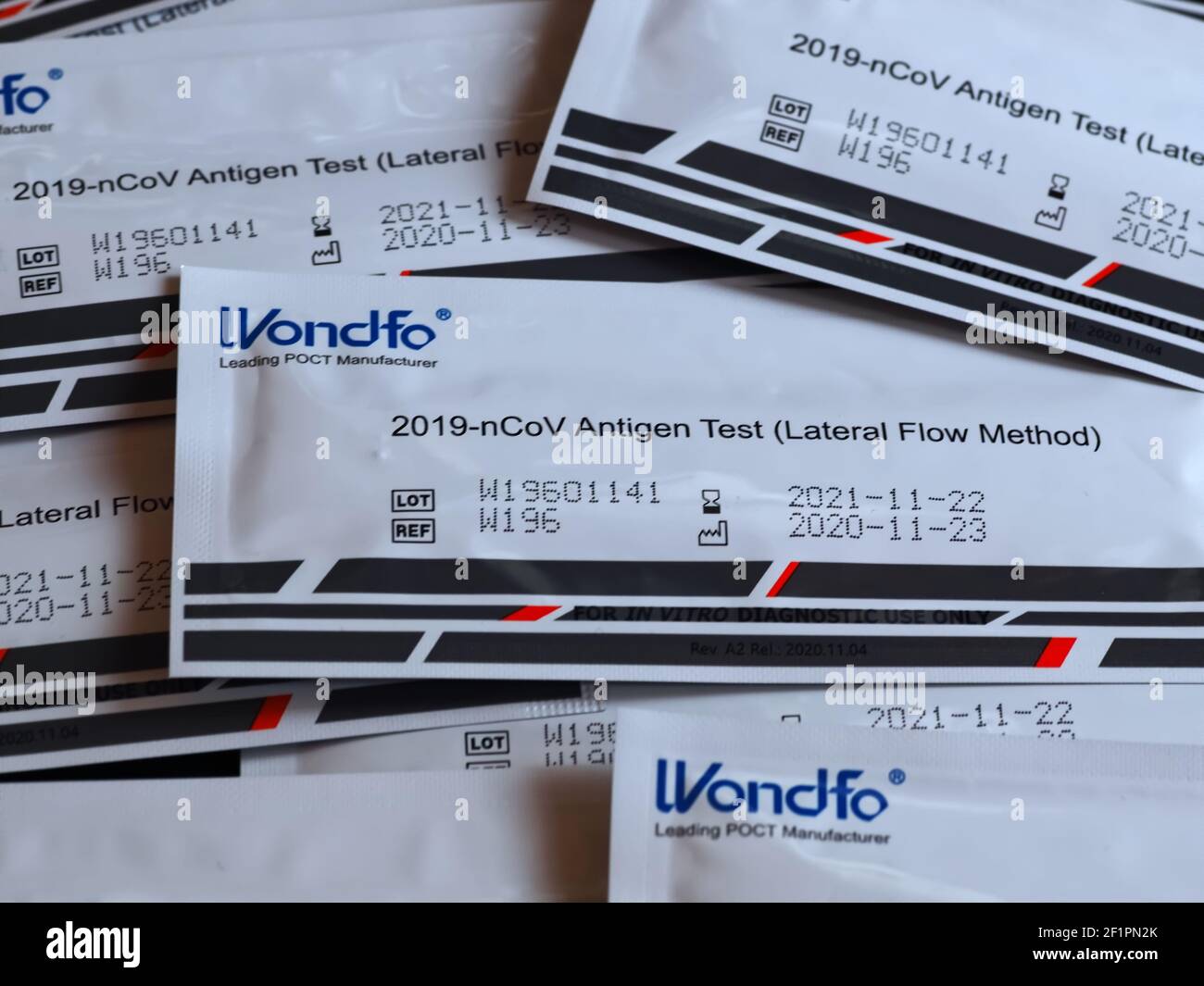 Wondfo Covid-19 or Corona Antigen Test for quick testing Stock Photo ...