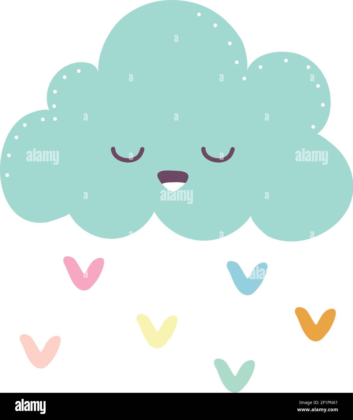 cloud raining hearts on white background Stock Vector Image & Art - Alamy