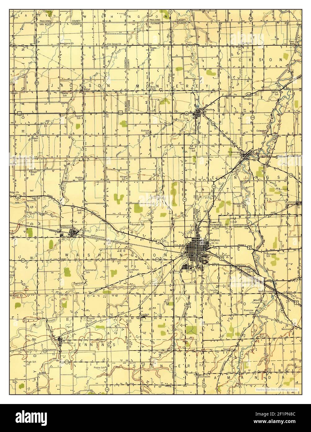 Delphos map hi-res stock photography and images - Alamy