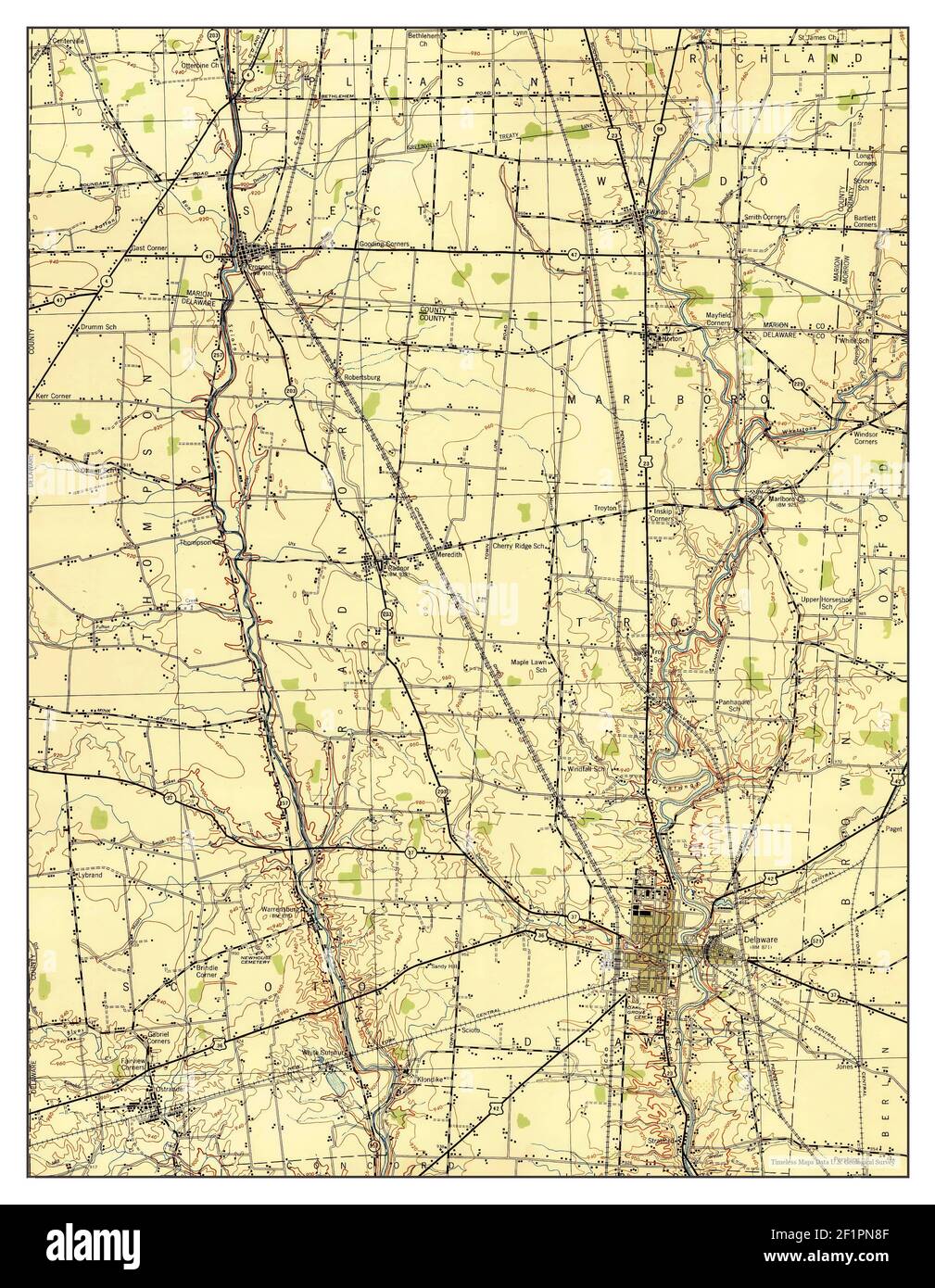 Map Of Delaware Ohio High Resolution Stock Photography and Images - Alamy