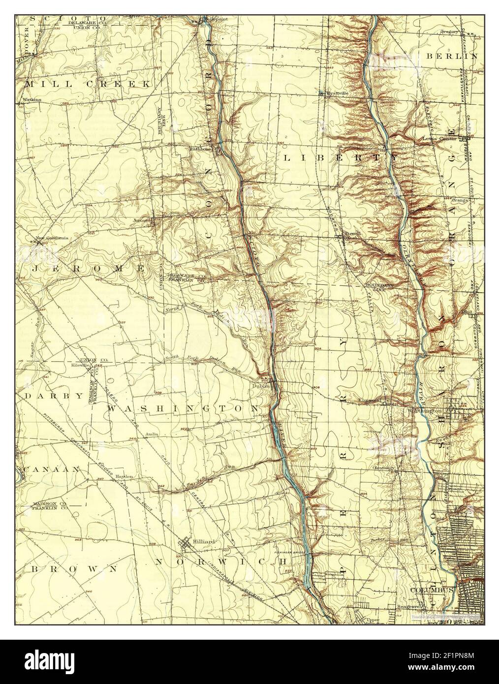 Dublin, Ohio, map 1903, 1:62500, United States of America by Timeless ...