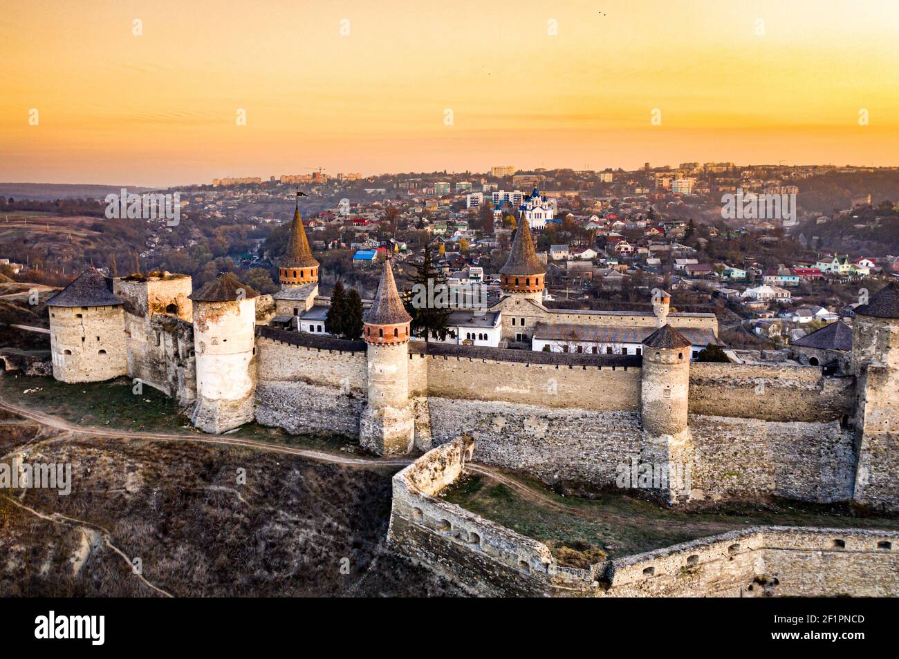 Panoramic view of wonderful medieval castle in Ukraine Stock Photo - Alamy