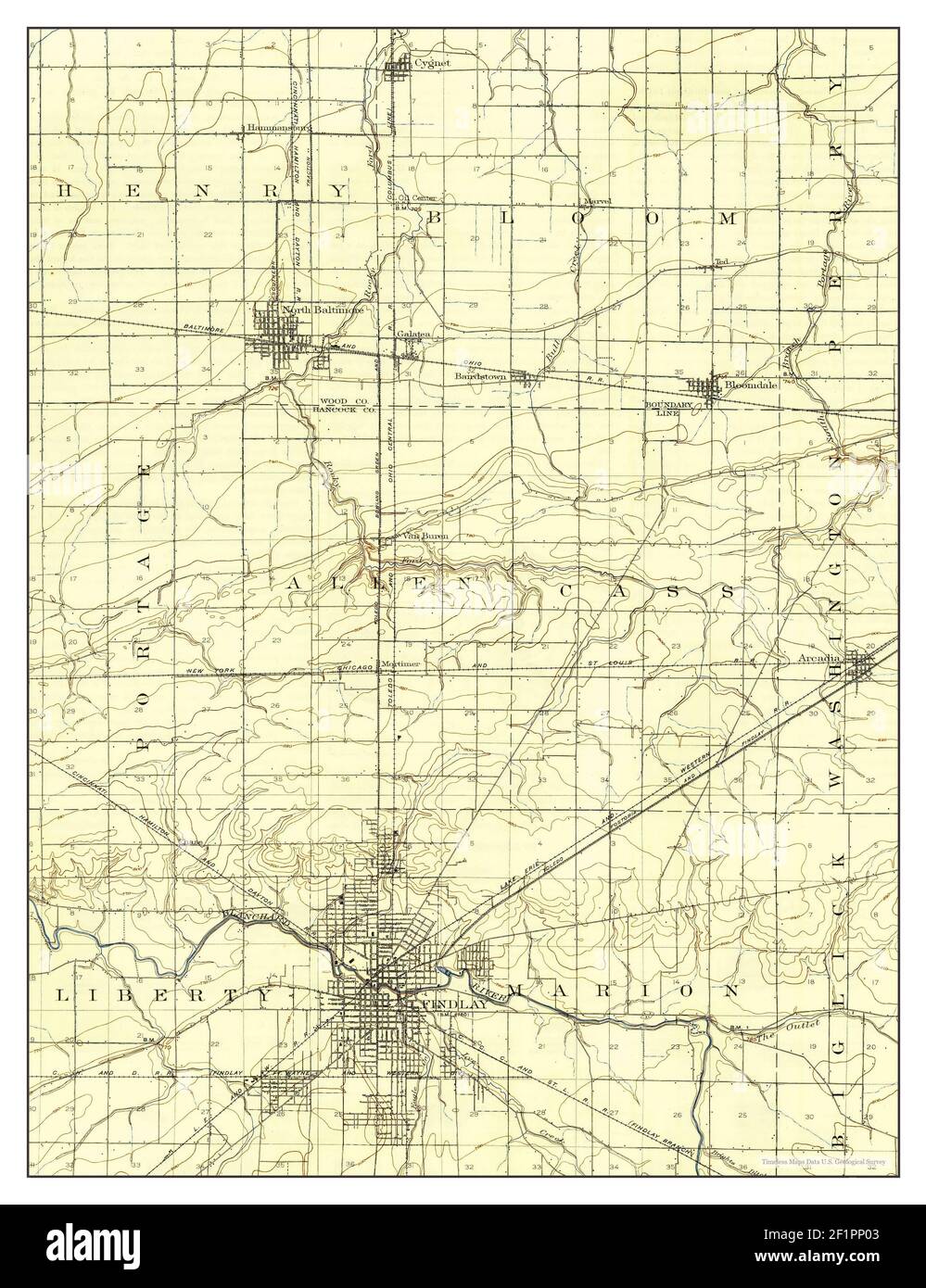 Map of findlay ohio Cut Out Stock Images & Pictures - Alamy