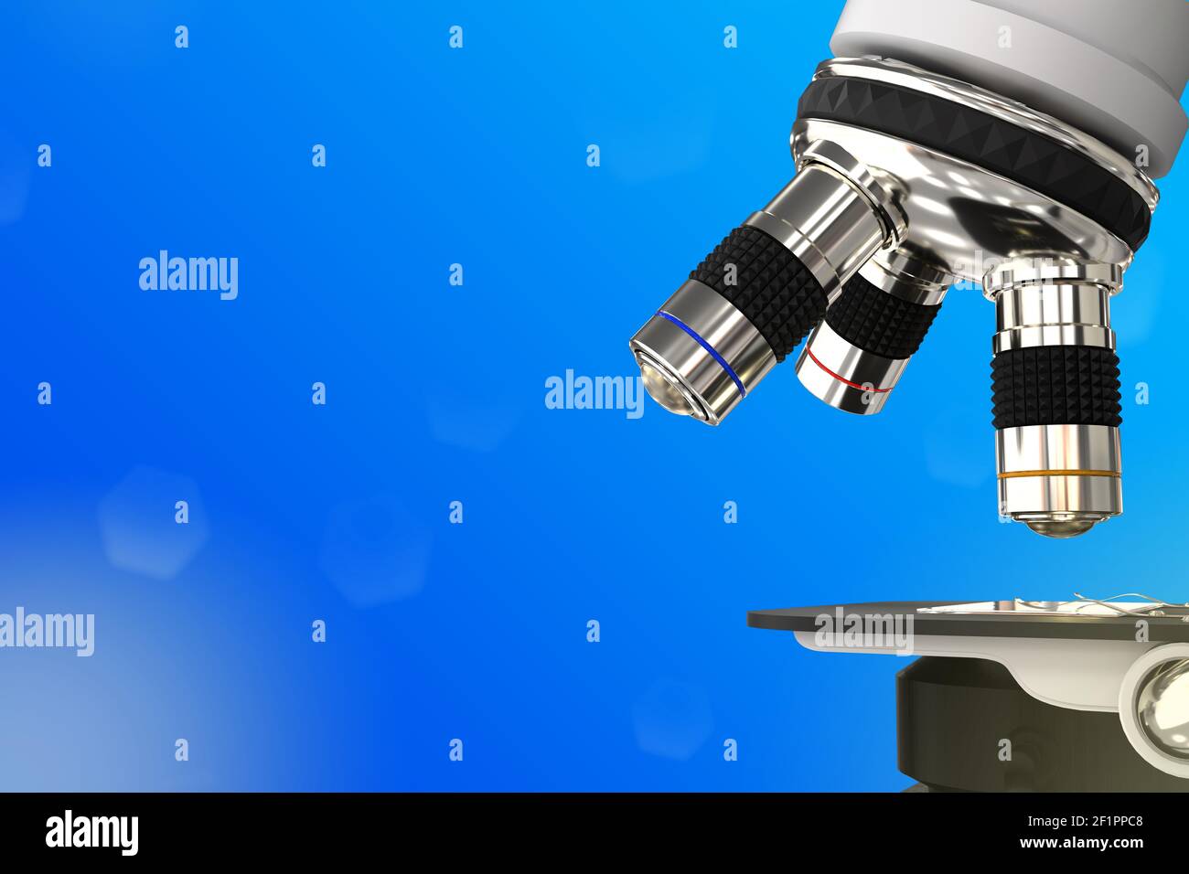 biochemistry analyzing concept, lab modern scientific microscope on ...