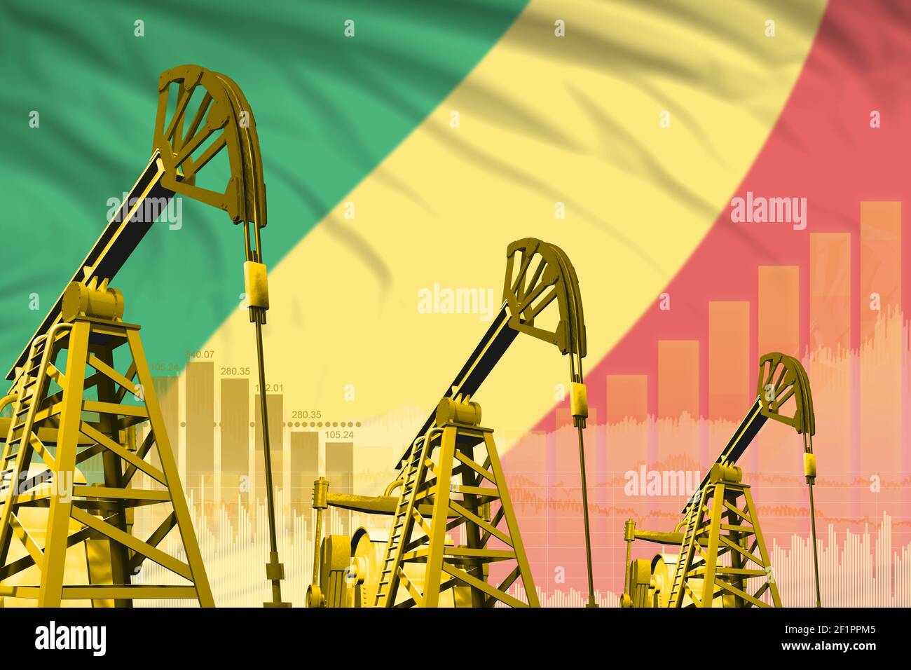 Congo oil and petrol industry concept, industrial illustration on Congo ...