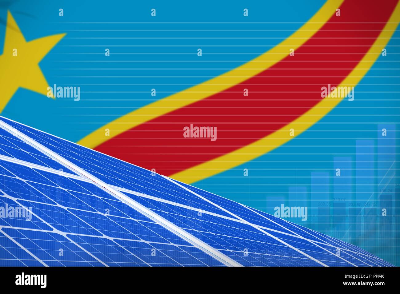 Democratic Republic of Congo solar energy power digital graph concept ...