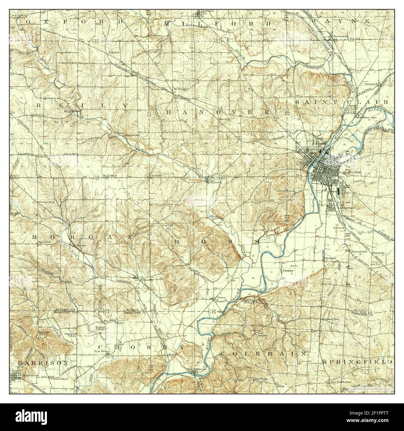 Old map of hamilton Cut Out Stock Images & Pictures - Alamy