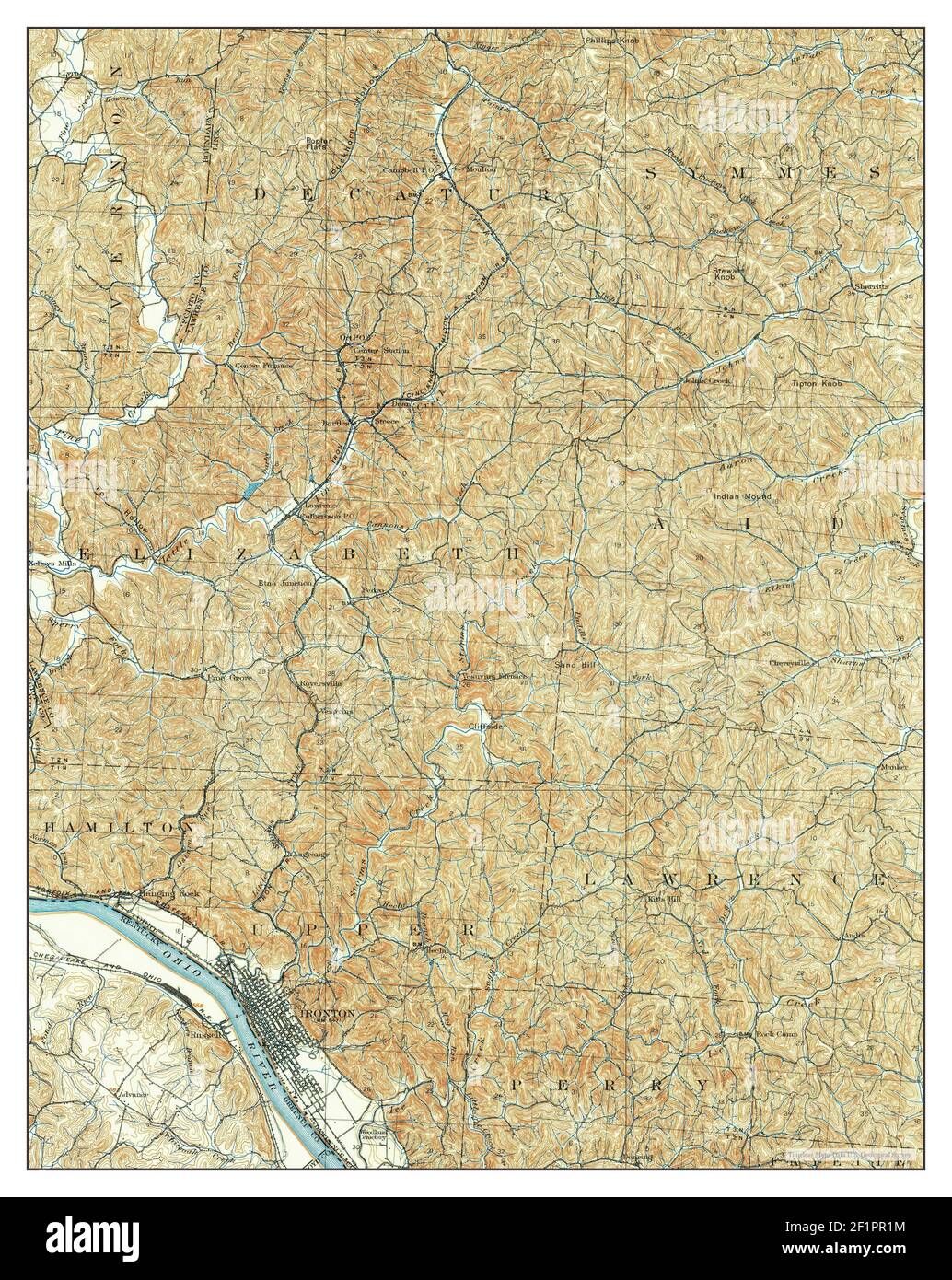 Ironton, Ohio, map 1898, 1:62500, United States of America by Timeless ...
