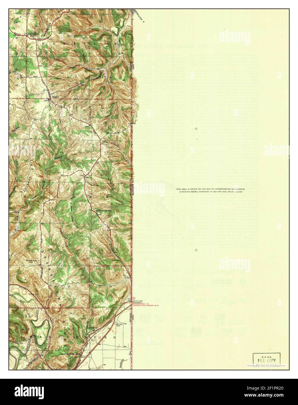 Hooven, Ohio, map 1943, 1:24000, United States of America by Timeless ...