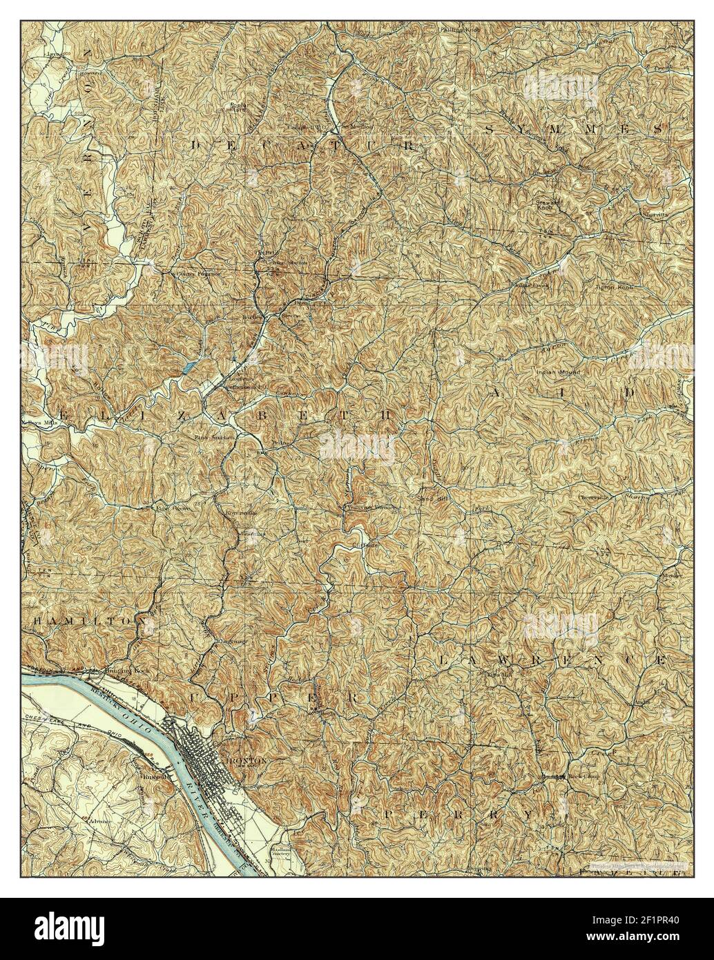 Ironton, Ohio, map 1900, 1:62500, United States of America by Timeless ...