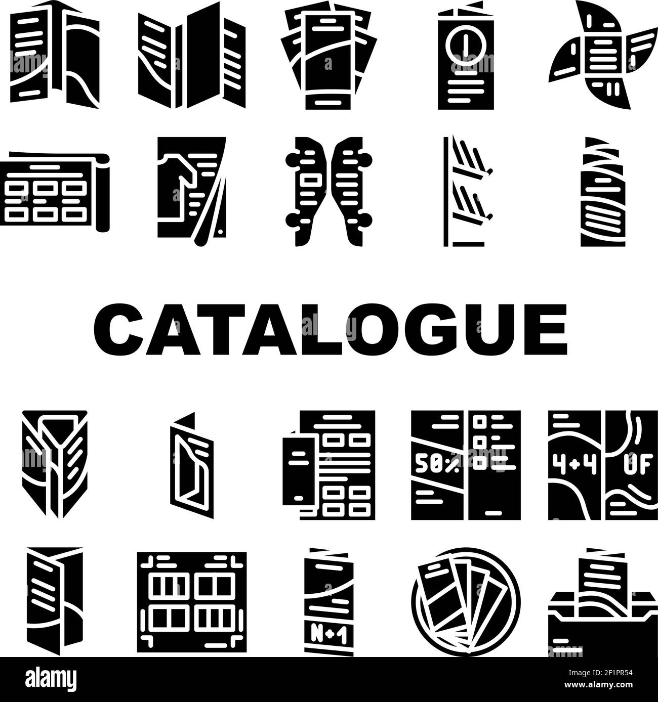 Catalog And Booklet Collection Icons Set Vector Stock Vector Image ...