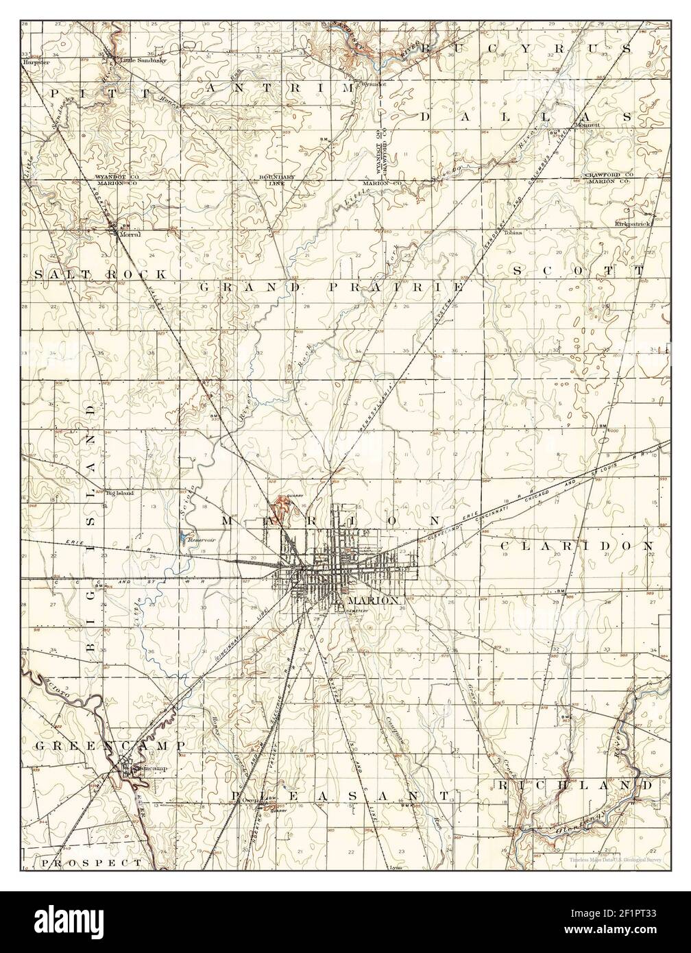 Marion, Ohio, map 1903, 1:62500, United States of America by Timeless ...