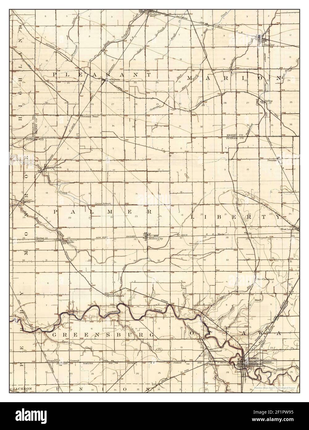 Ottawa ohio map hi-res stock photography and images - Alamy