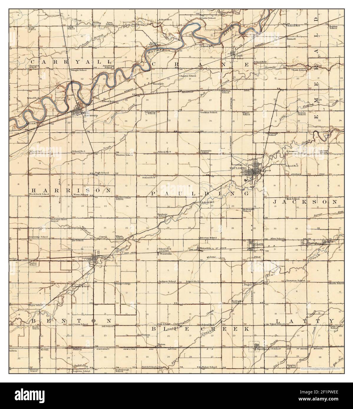 Map of paulding ohio hi-res stock photography and images - Alamy
