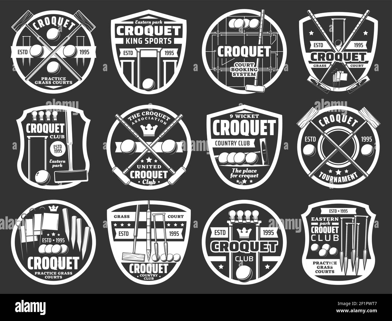 Vintage croquet set Stock Vector Images - Alamy