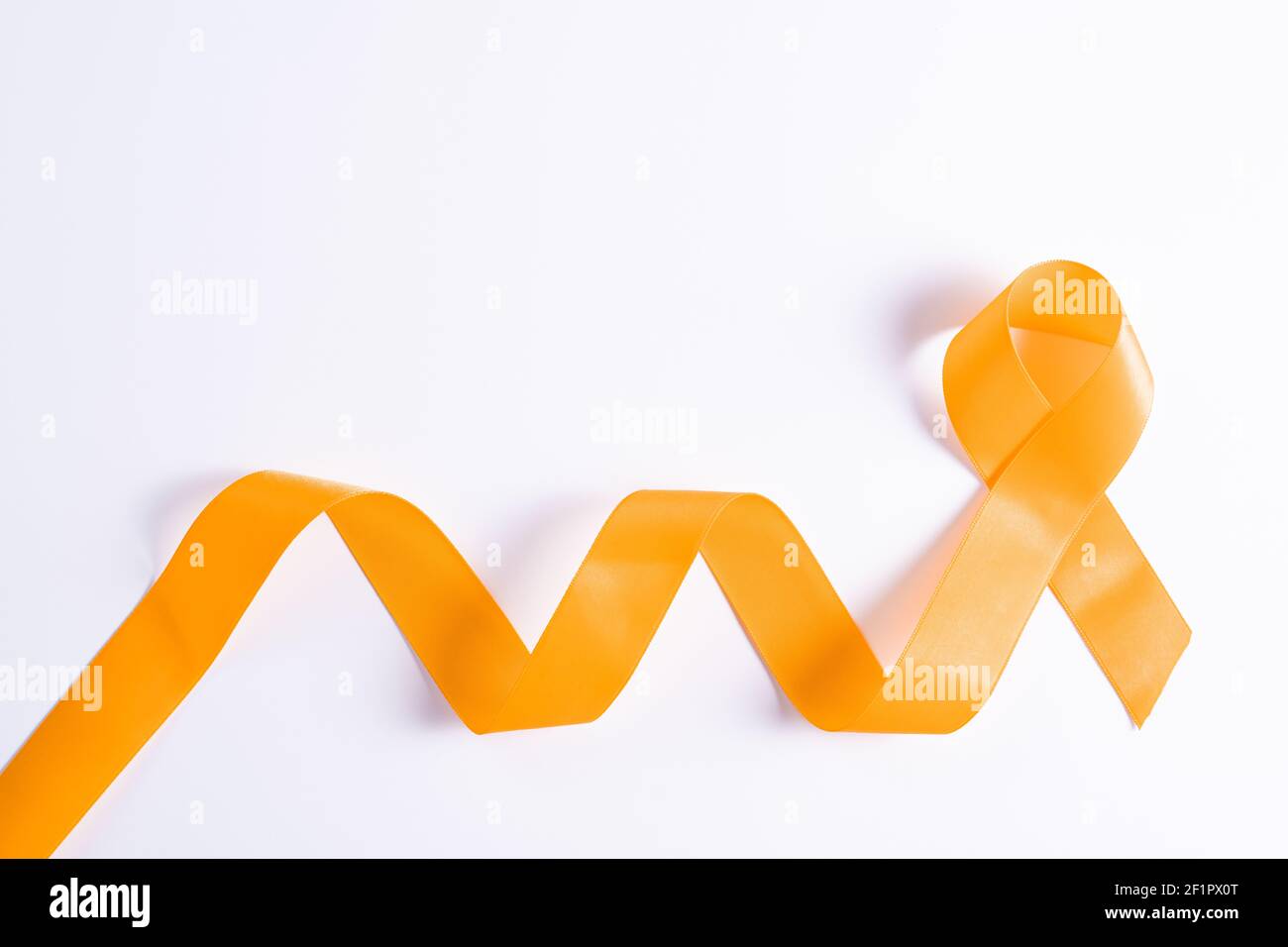 World kidney day, orange ribbon awareness of kidney disease isolated ...