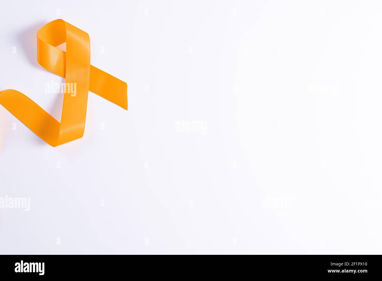 World kidney day, orange ribbon awareness of kidney disease isolated ...