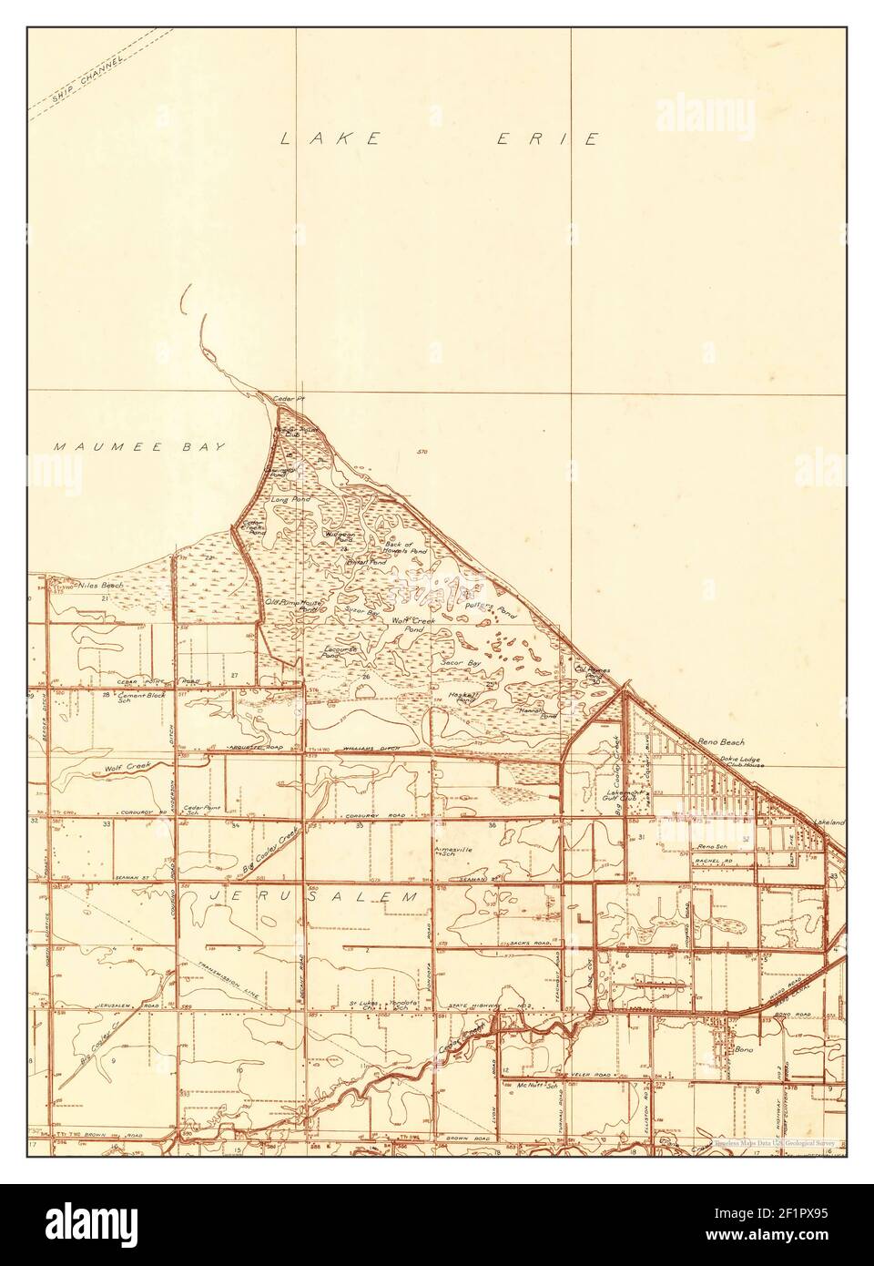 Reno Beach, Ohio, map 1934, 1:24000, United States of America by ...