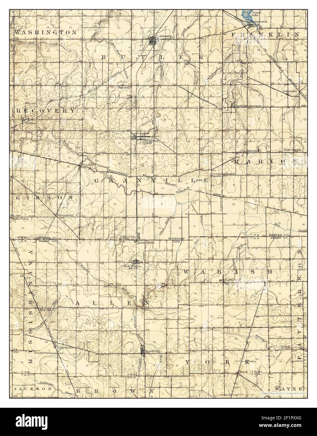 St Henry, Ohio, map 1908, 1:62500, United States of America by Timeless ...