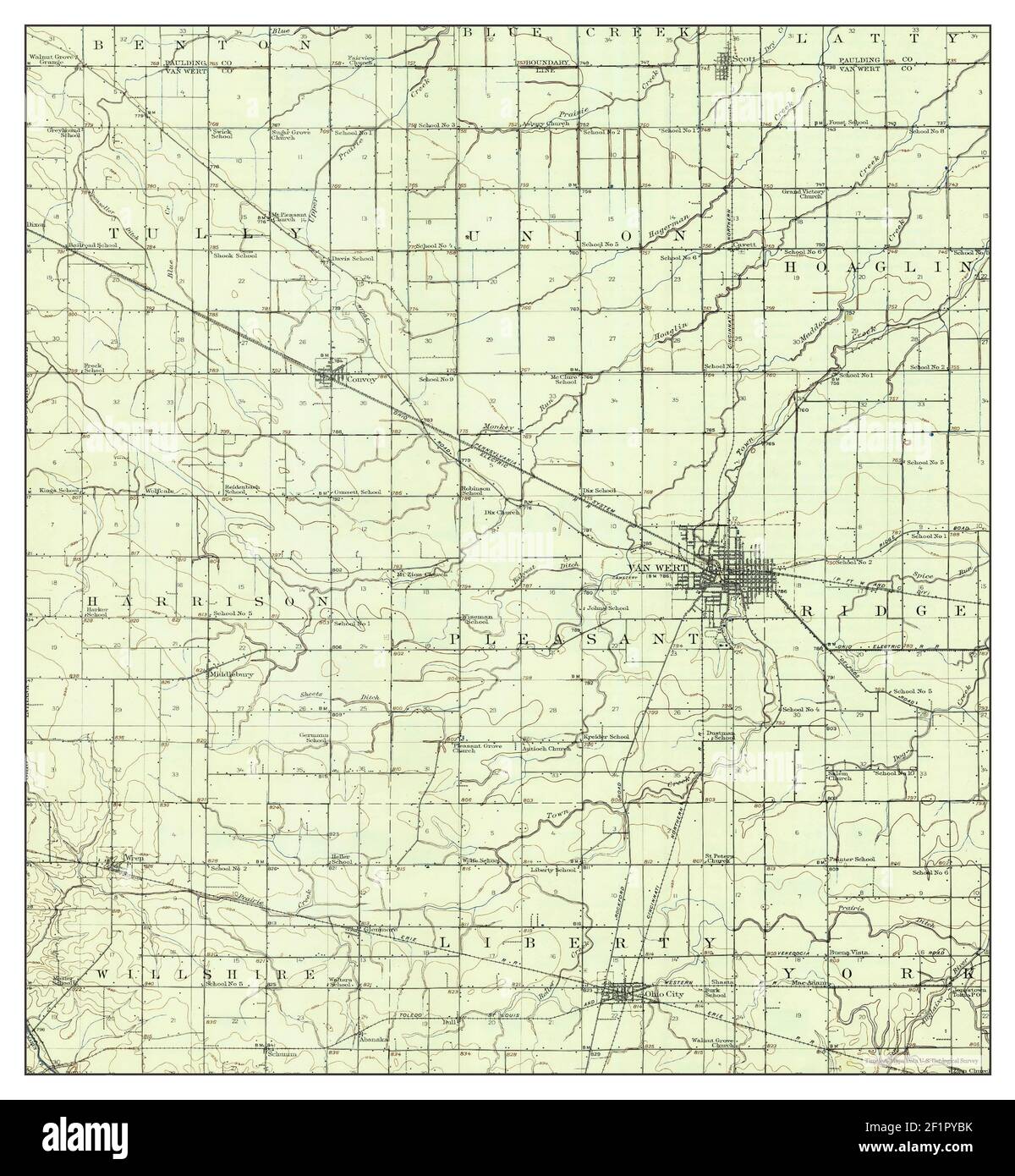 Van Wert, Ohio, map 1914, 1:62500, United States of America by Timeless ...