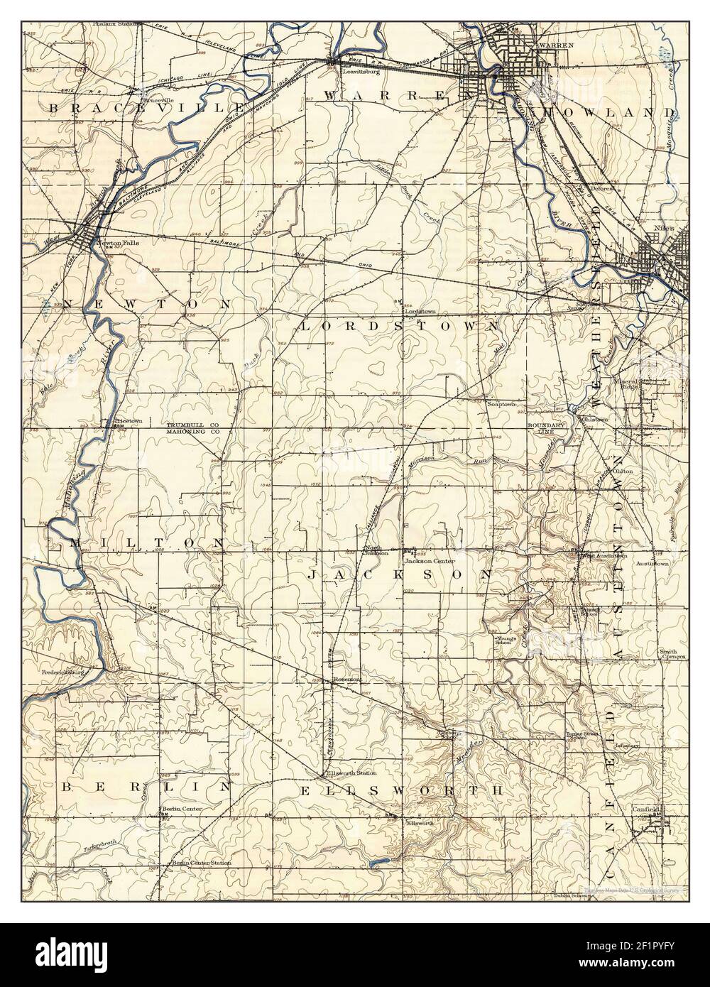Warren, Ohio, map 1908, 1:62500, United States of America by Timeless ...