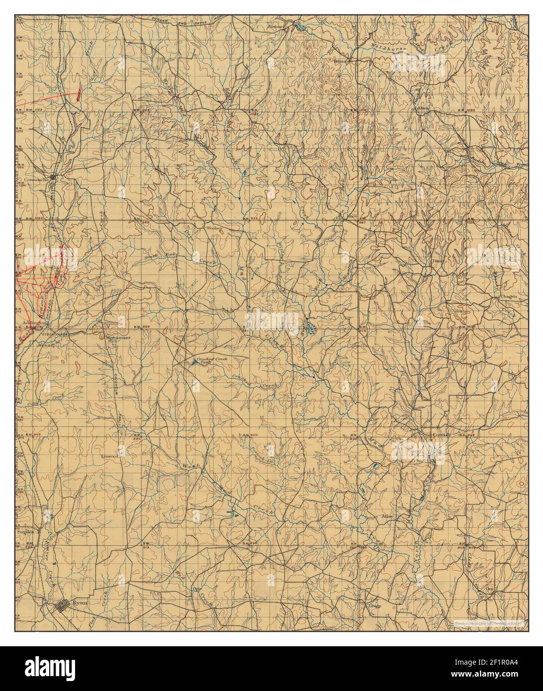 Antique map of oklahoma Cut Out Stock Images & Pictures - Alamy