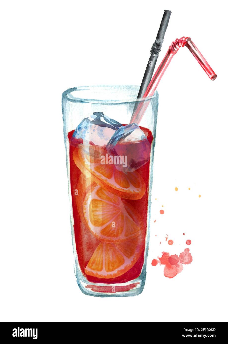 Sangria. Watercolor hand drawn illustration, isolated on white ...