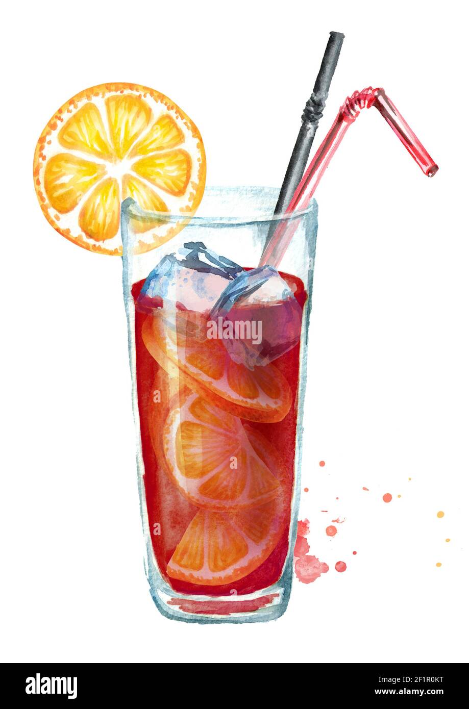 Sangria. Watercolor hand drawn illustration, isolated on white ...
