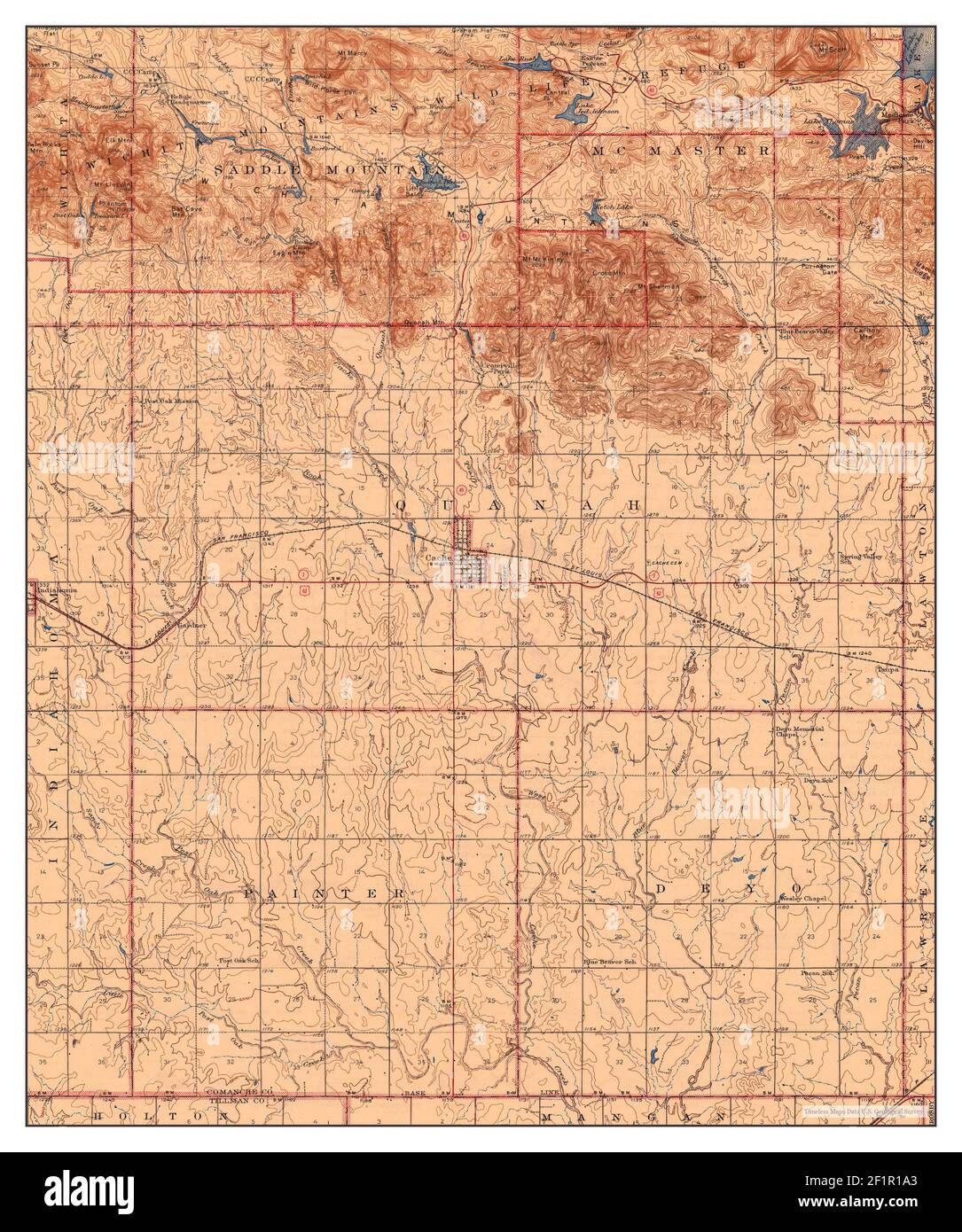 Cache, Oklahoma, map 1942, 1:62500, United States of America by ...