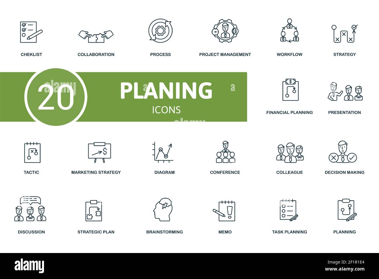 Planing Icon Set Contains Editable Icons Planing Theme Such As