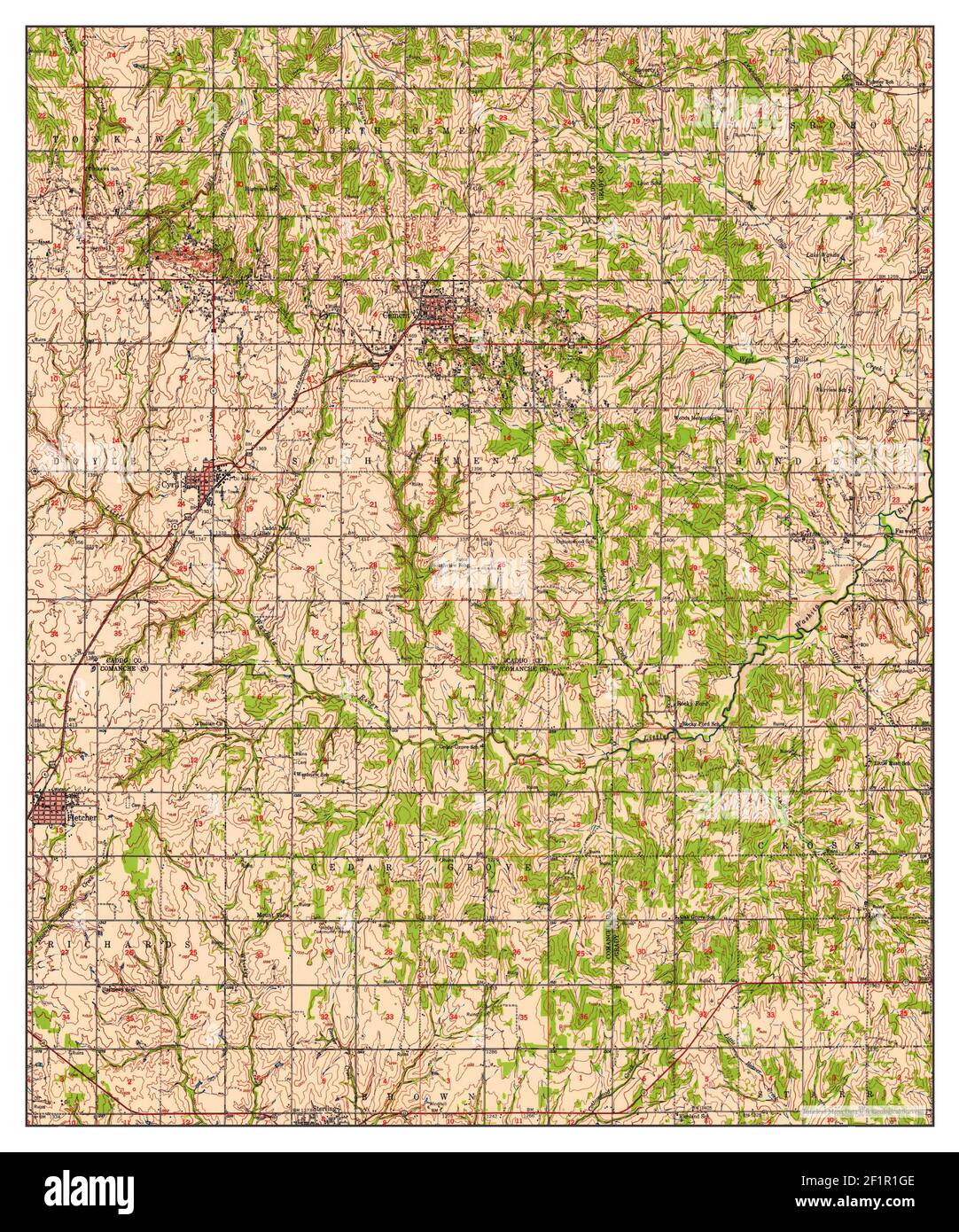 Cement, Oklahoma, map 1949, 1:62500, United States of America by ...