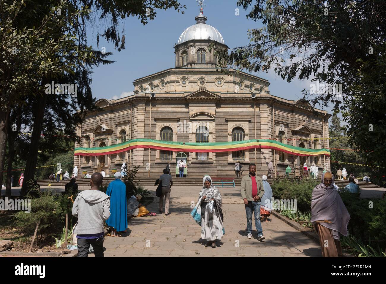 Ethiopia, Addis Ababa - Entrance to St. George's Cathedral Stock Photo ...