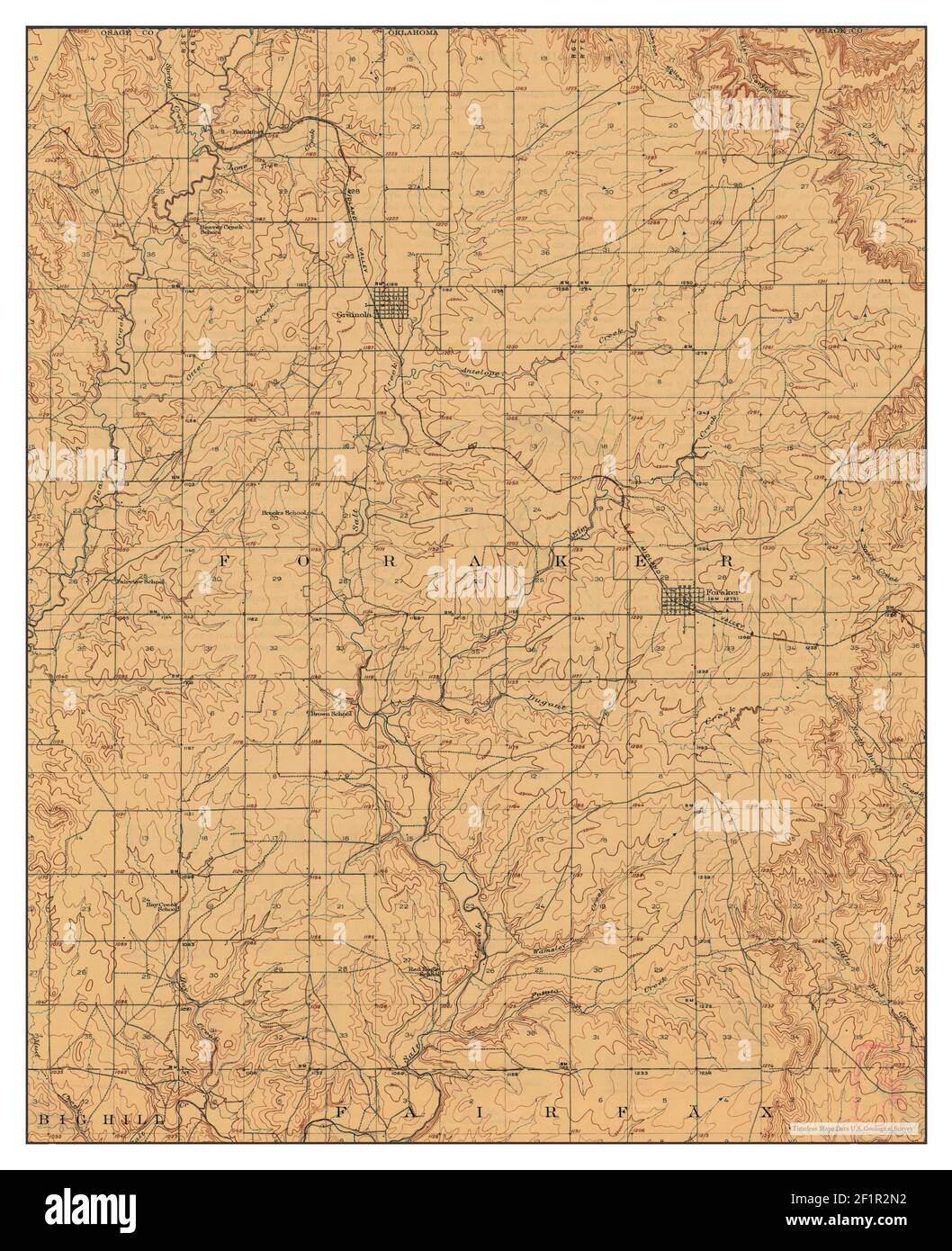 Antique map of oklahoma hi-res stock photography and images - Alamy