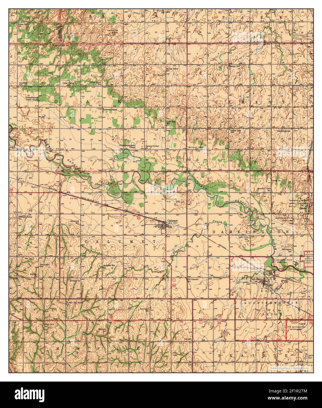 Fort Reno, Oklahoma, map 1942, 1:62500, United States of America by ...
