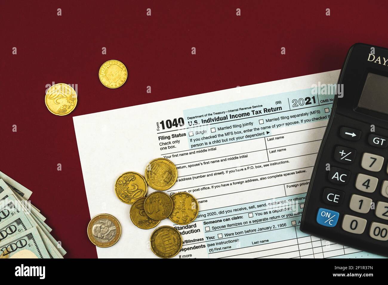 Form 1040 for 2021 year, United States Individual Income Tax Form ...