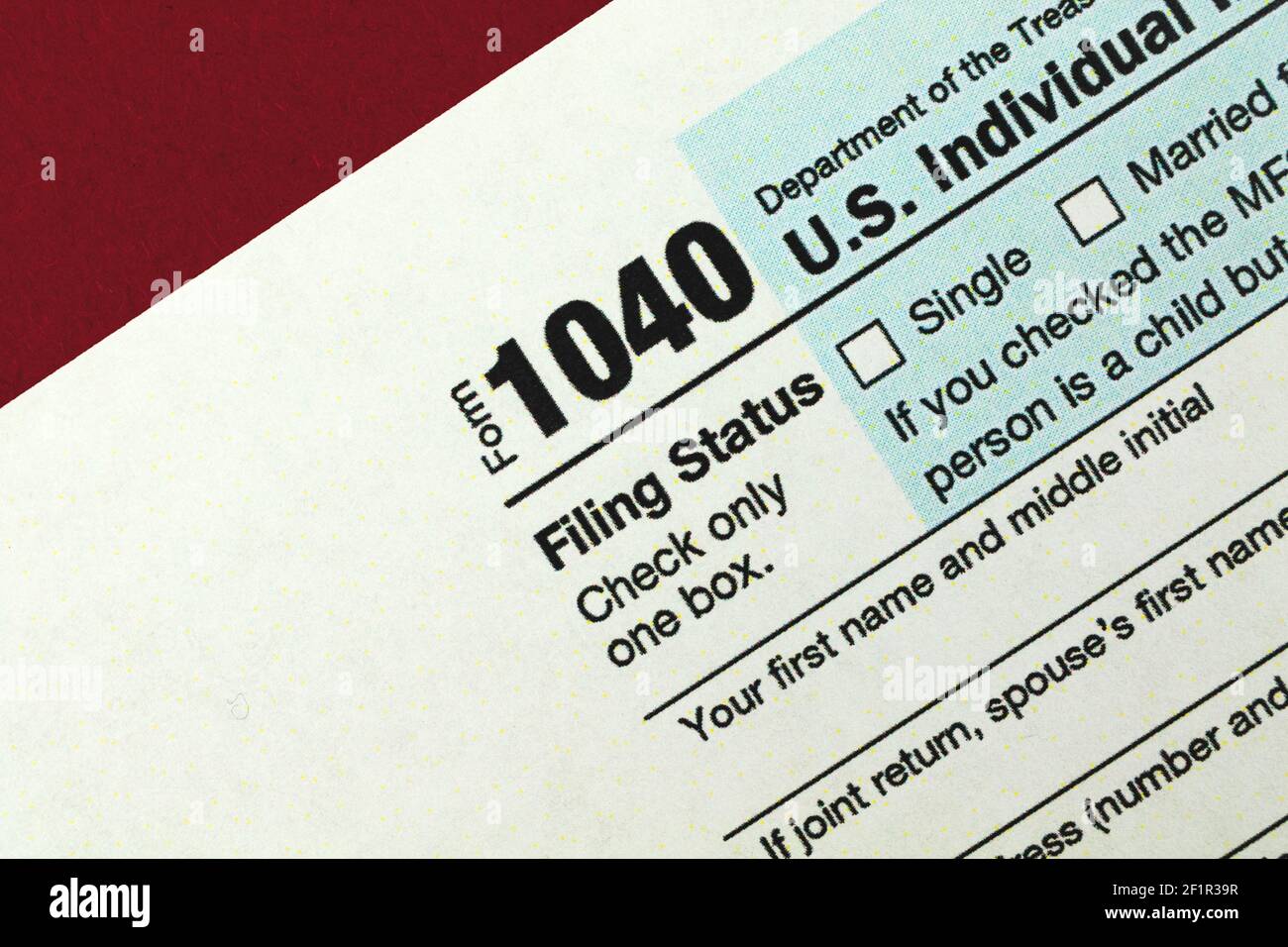 Tax form 1040 close up hi-res stock photography and images - Alamy