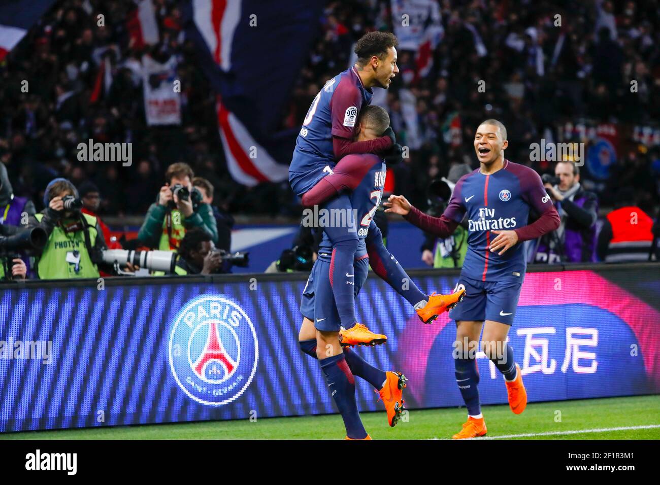 Kylian mbappe psg celebration arms hi-res stock photography and images ...