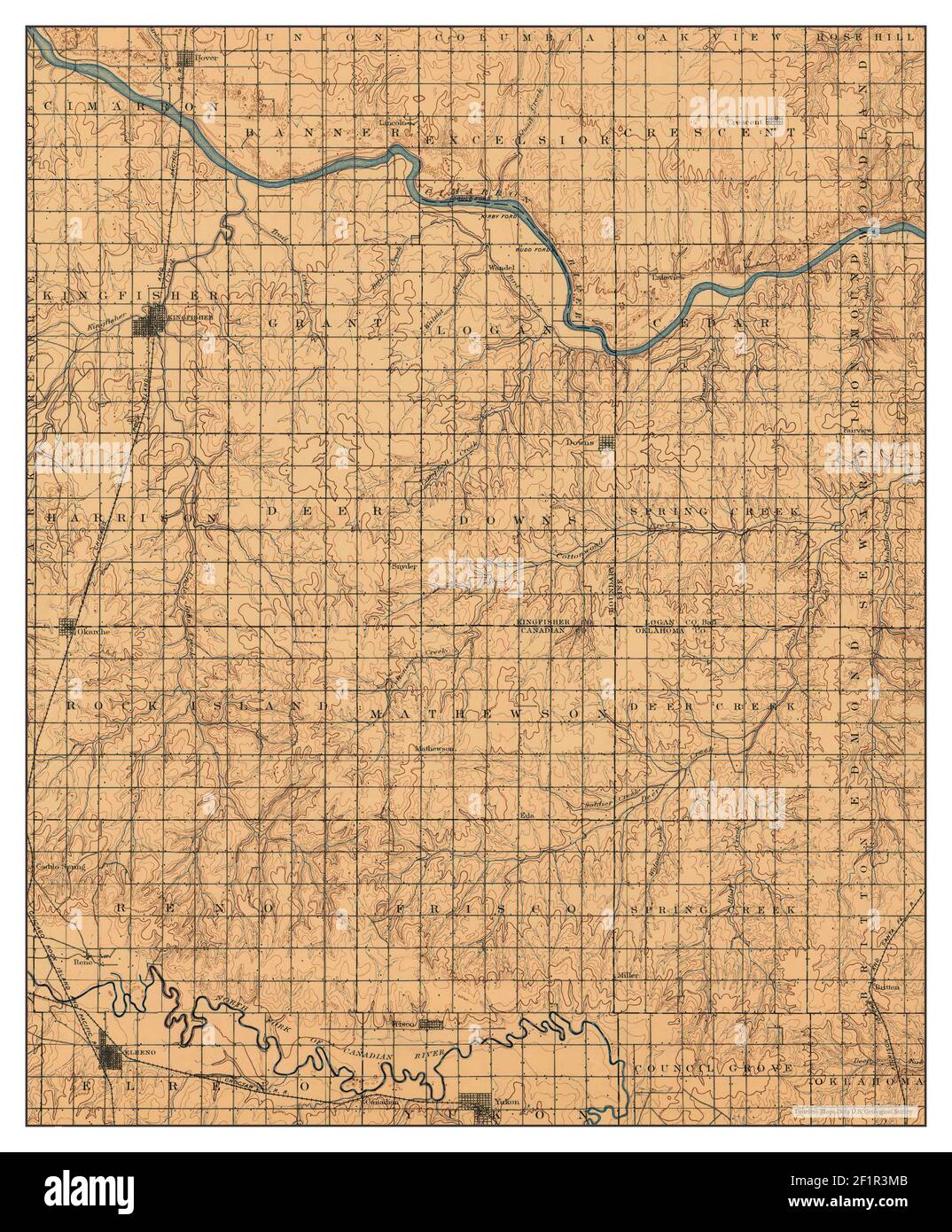 Kingfisher county map hi-res stock photography and images - Alamy