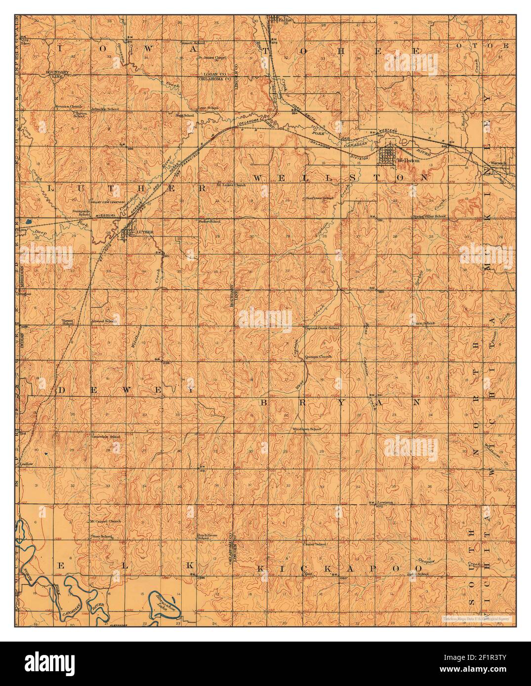 Luther, Oklahoma, map 1909, 1:62500, United States of America by ...