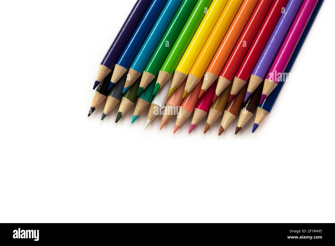Multi colored pencils isolated on white background Stock Photo - Alamy