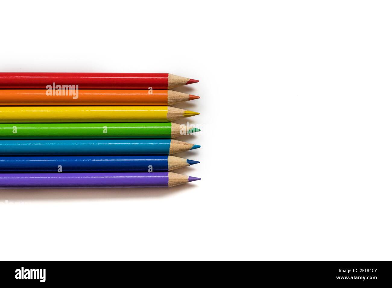 Multi colored pencils isolated on white background Stock Photo - Alamy